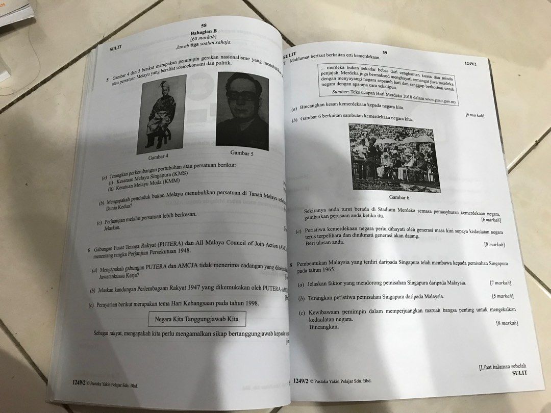 KERTAS SOALAN PEPERIKSAAN SEBENAR SPM 2021 SEJARAH, Hobbies & Toys ...