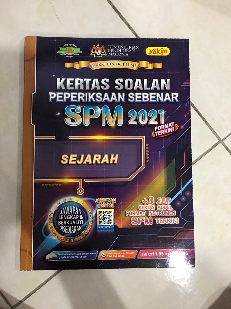 KERTAS SOALAN PEPERIKSAAN SEBENAR SPM 2021 SEJARAH, Hobbies & Toys ...