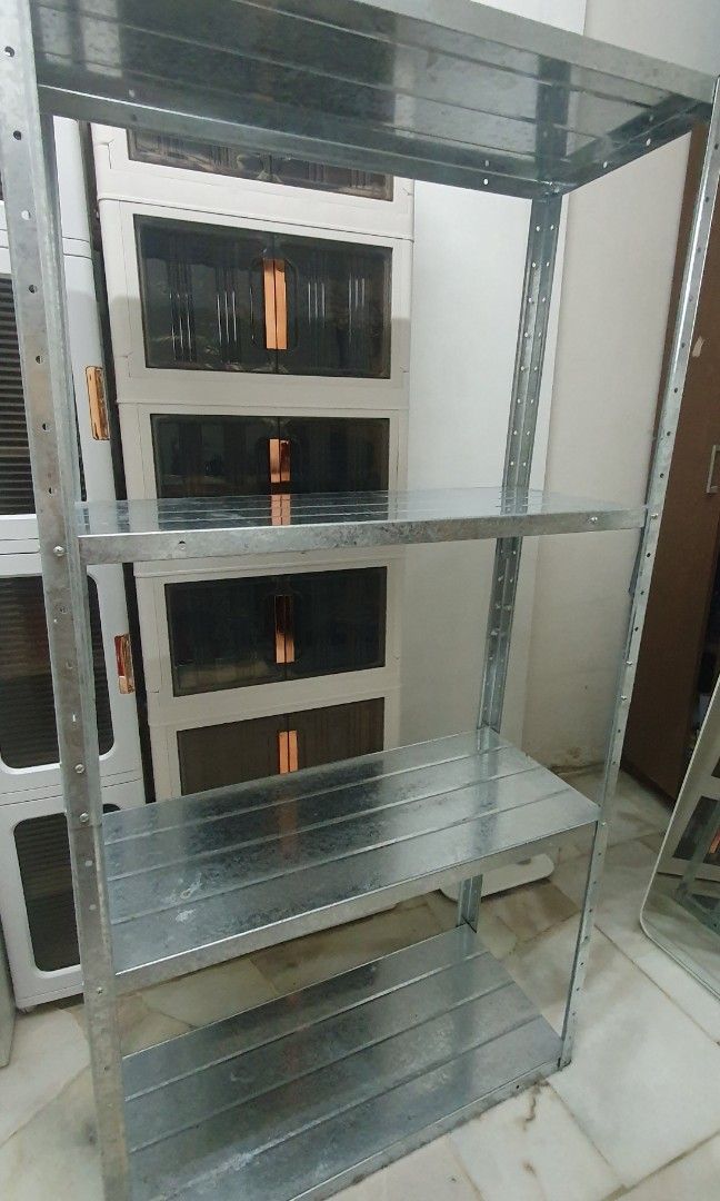 Metal Rack Shelf Open Shelves Rak Besi, Furniture & Home Living ...