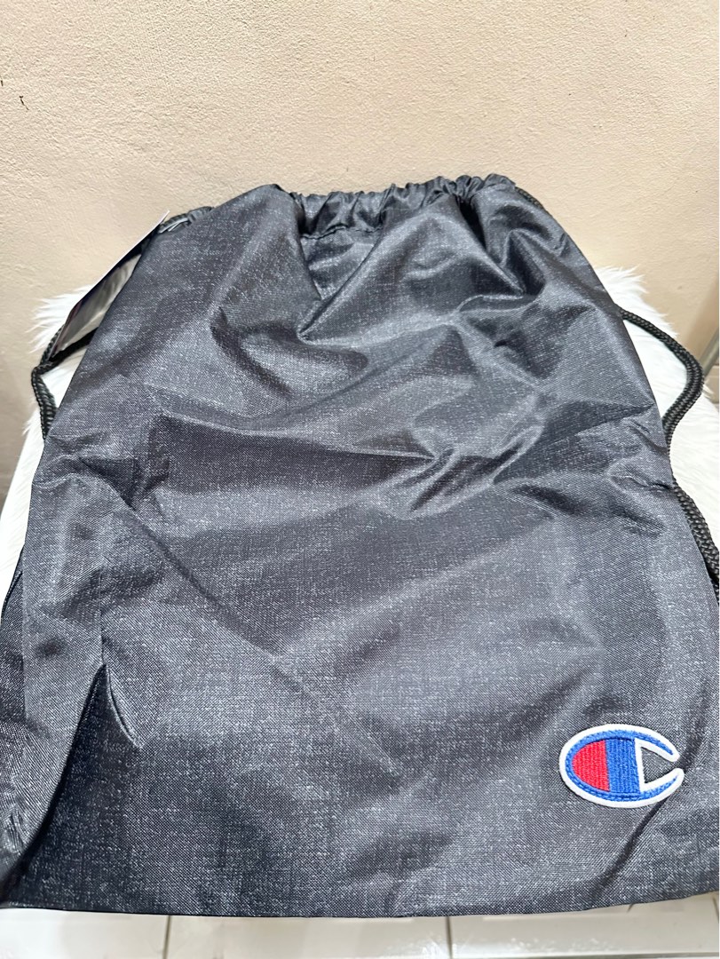 Original Champion Drawstring Bag in black, Men's Fashion, Bags ...