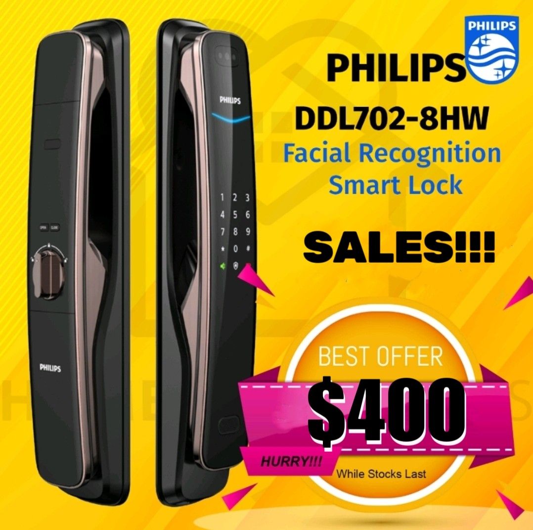 Philips DDL702 Facial Recognition Digital Lock, Furniture & Home Living, Security & Locks, Locks ...