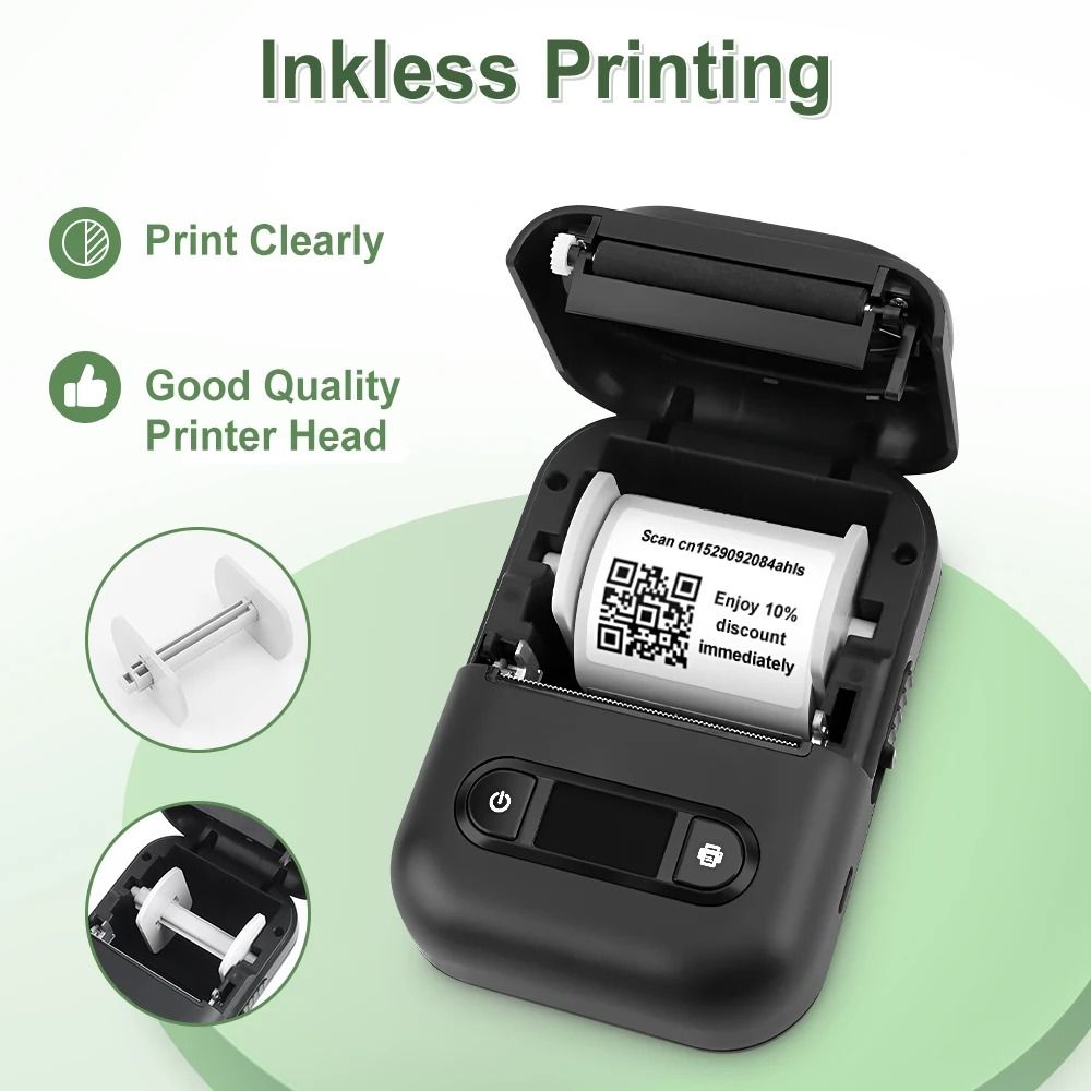 Portable Mini Printer E210 Thermal Adhesive Label Printer without Ink ...