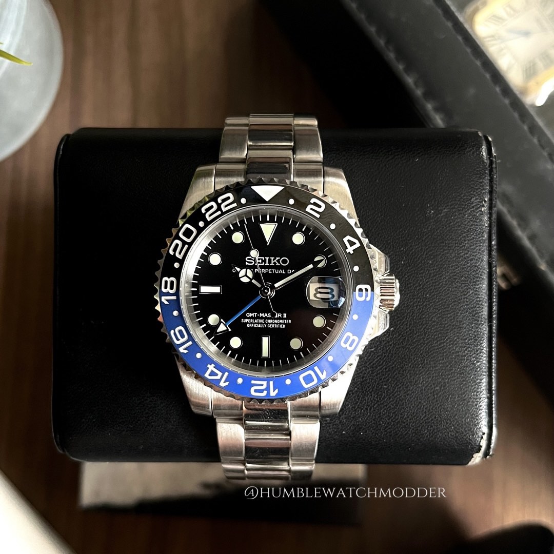 Seiko Batman GMT Mod, Luxury, Watches on Carousell