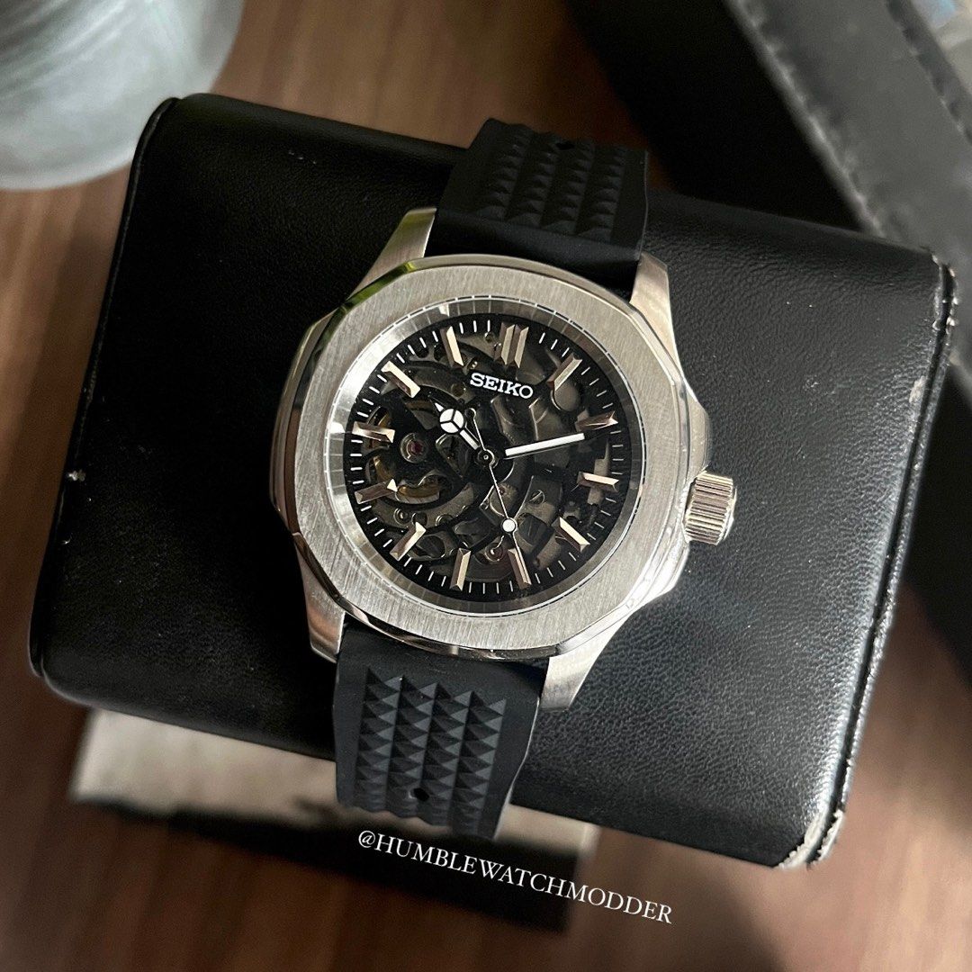 Seiko Skeleton Nautilus Mod, Men's Fashion, Watches & Accessories ...