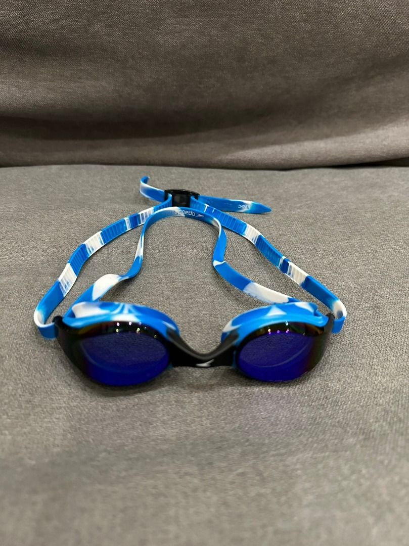 Speedo 兒童 6-14歲 競技泳鏡 Hyper Flyer 鏡面 藍, 體育器材, 運動與比賽用品, 水上活動在旋轉拍賣