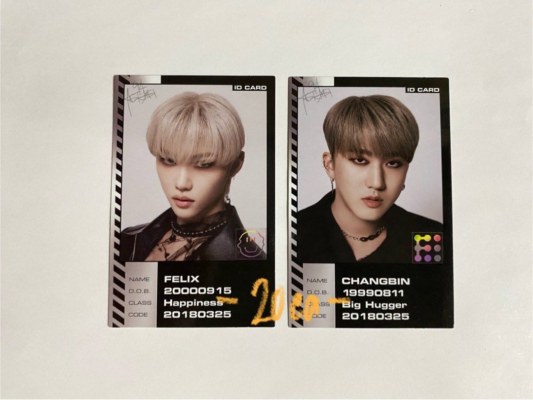 STRAY KIDS OFFICIAL PHOTOCARD Felix Changbin ID Card Oddinary Album SKZ ...