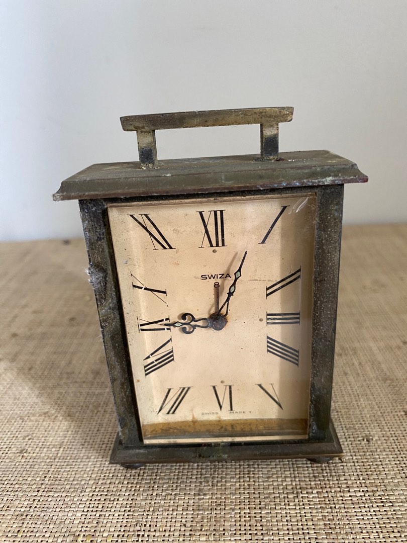 Vintage Swiss Clock As is, Hobbies & Toys, Memorabilia & Collectibles ...