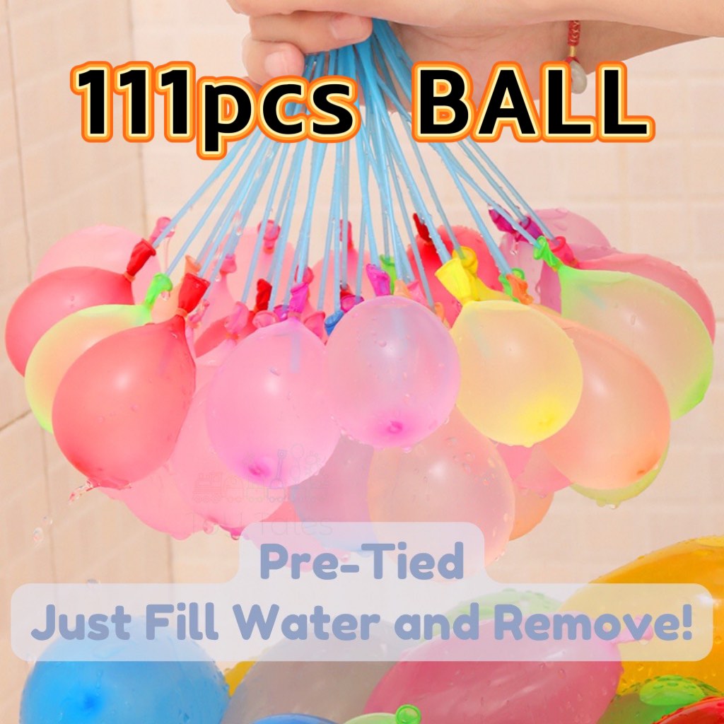 Water Balloon Toy Set [111pcs Quick Fill & Auto-Tie] Kids Water Bombs ...