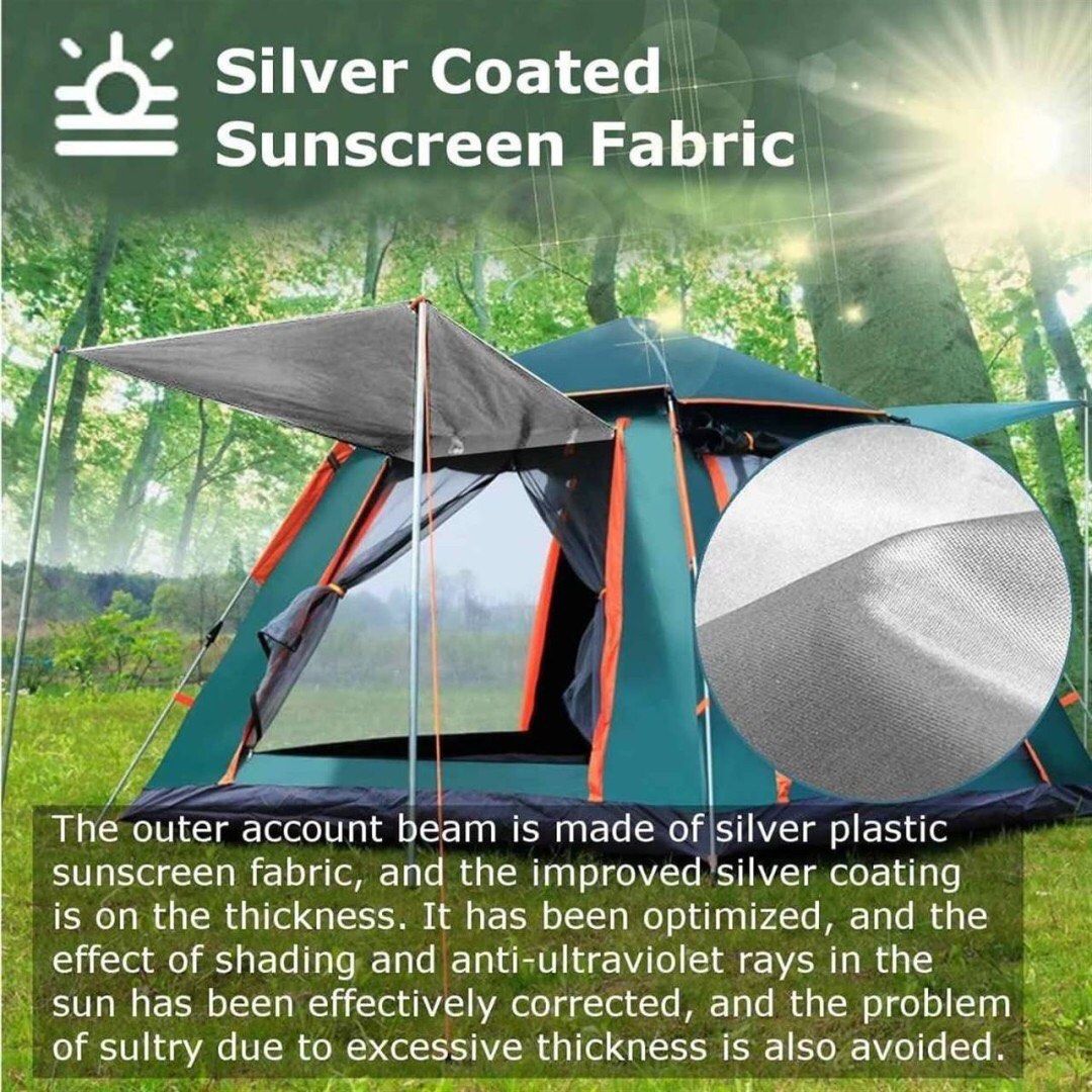 3-Second big automatic pop-up tent with spring-loaded structure for 5-8 ...
