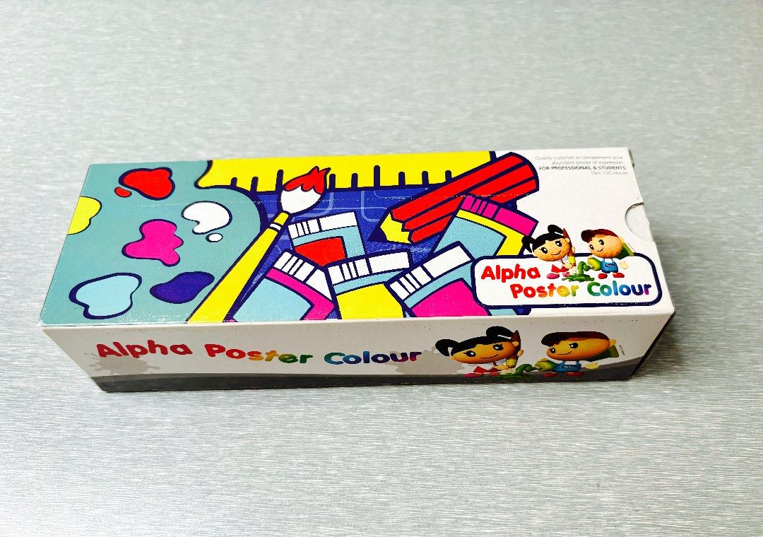 Alpha Poster Colour Set 12 Colours/15ml, Hobbies & Toys, Stationery ...