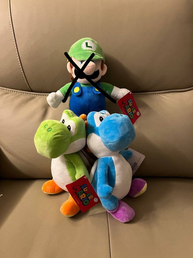 Authentic Super Mario License soft toy plush plushie Lugi / Yoshi Dino ...