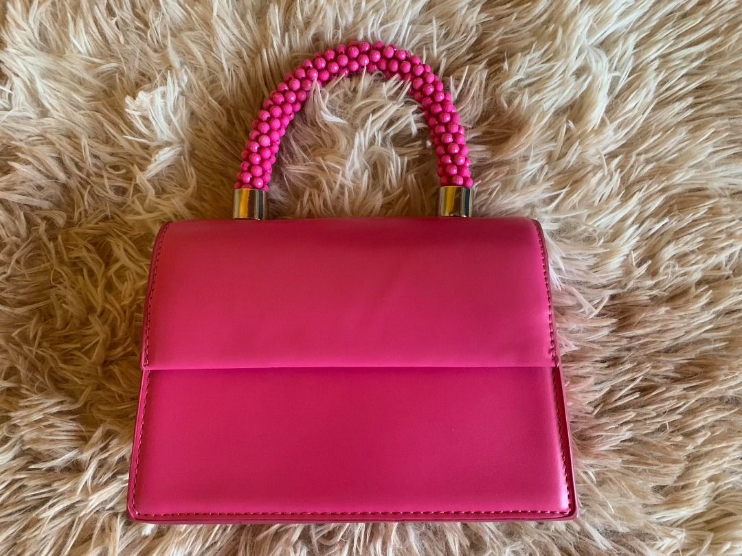 Authentic Zara Pink Mini Bag with Detachable Sling with Nice Beads in ...