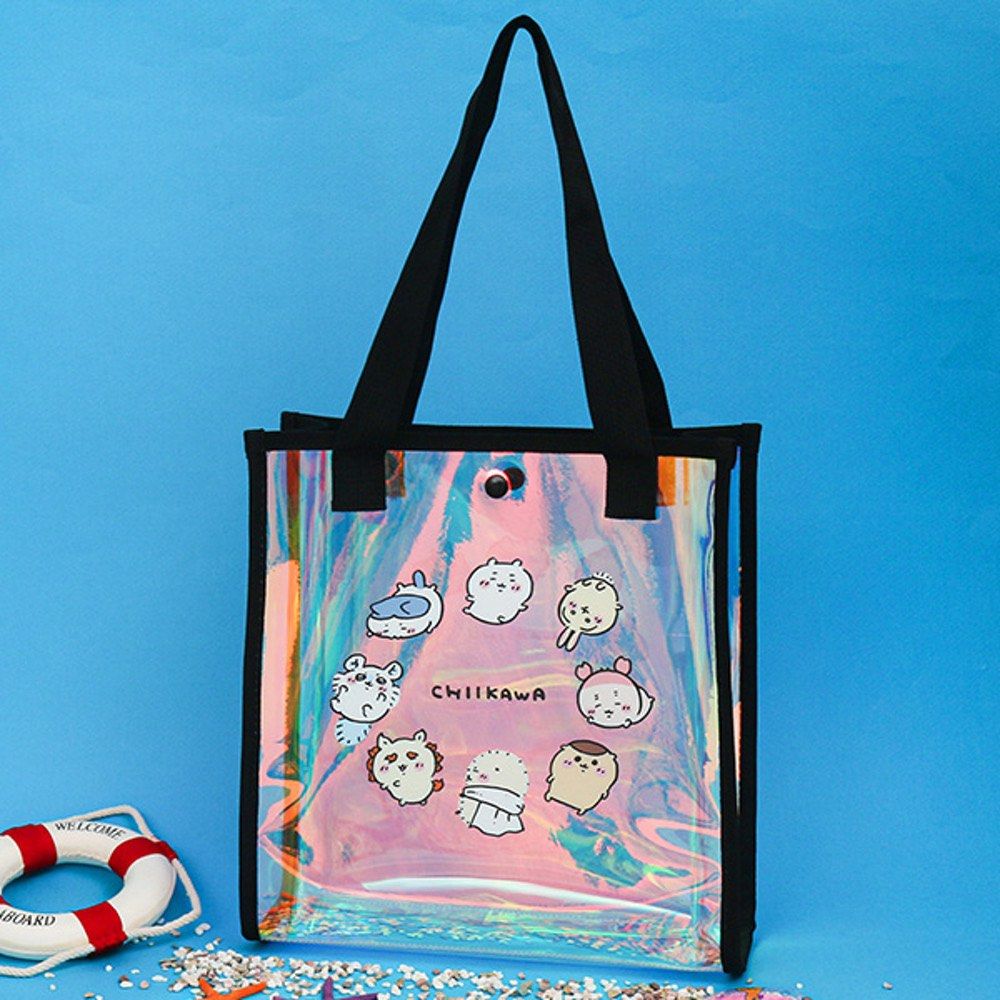 韓國限定CHIIKAWA 小可愛 透明袋 防水袋 游泳袋 Swim Bag ちいかわ 吉伊卡哇, 女裝, 手袋及銀包, Tote Bags ...