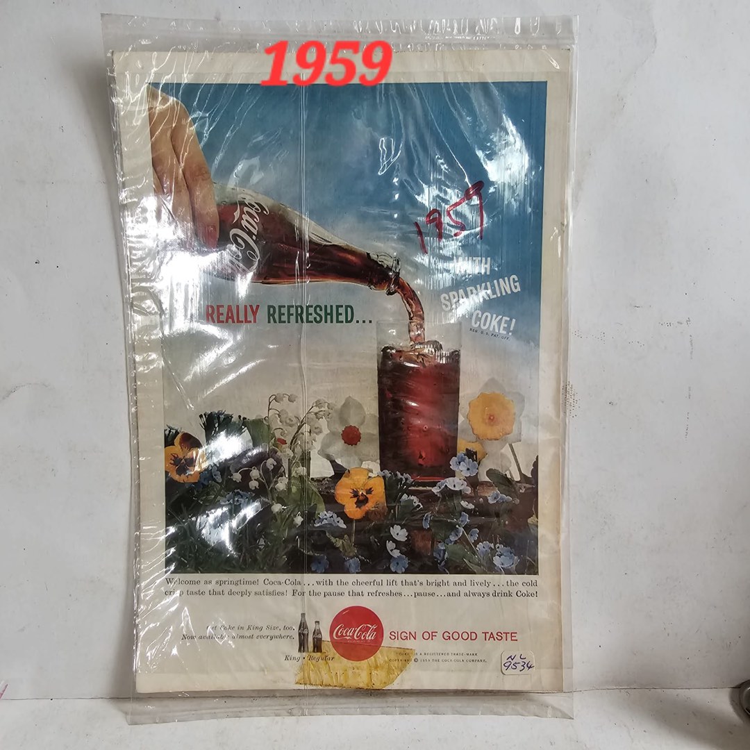 Coca - Cola advertising papers , original souvenir sheets... copyright ...
