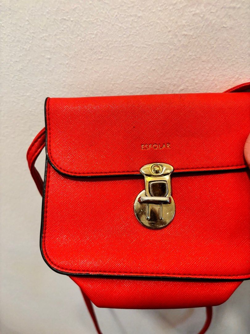 Esfolar Red Bag, Women's Fashion, Bags & Wallets, Cross-body Bags on ...