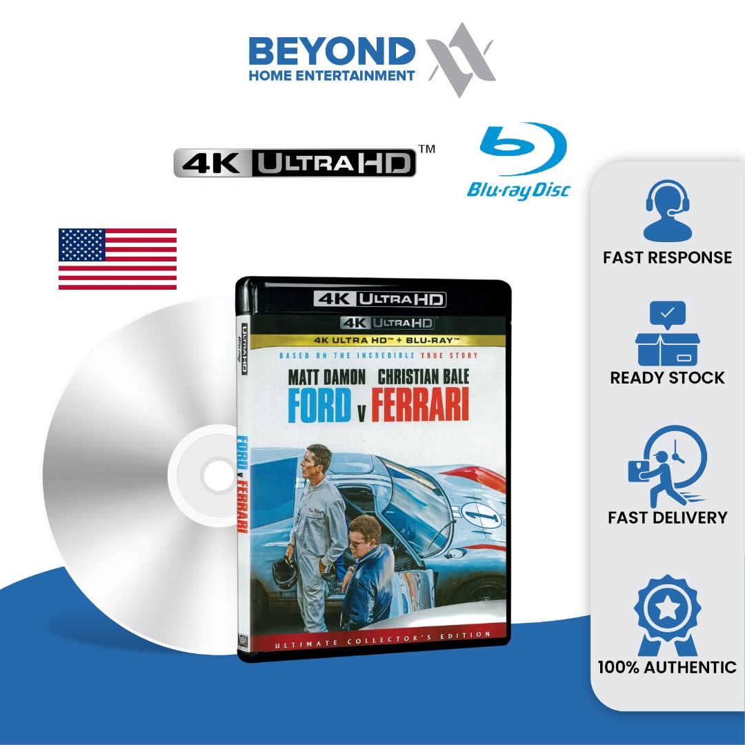 Ford v Ferrari [4K Ultra HD + Bluray], Hobbies & Toys, Music & Media, CDs & DVDs on Carousell