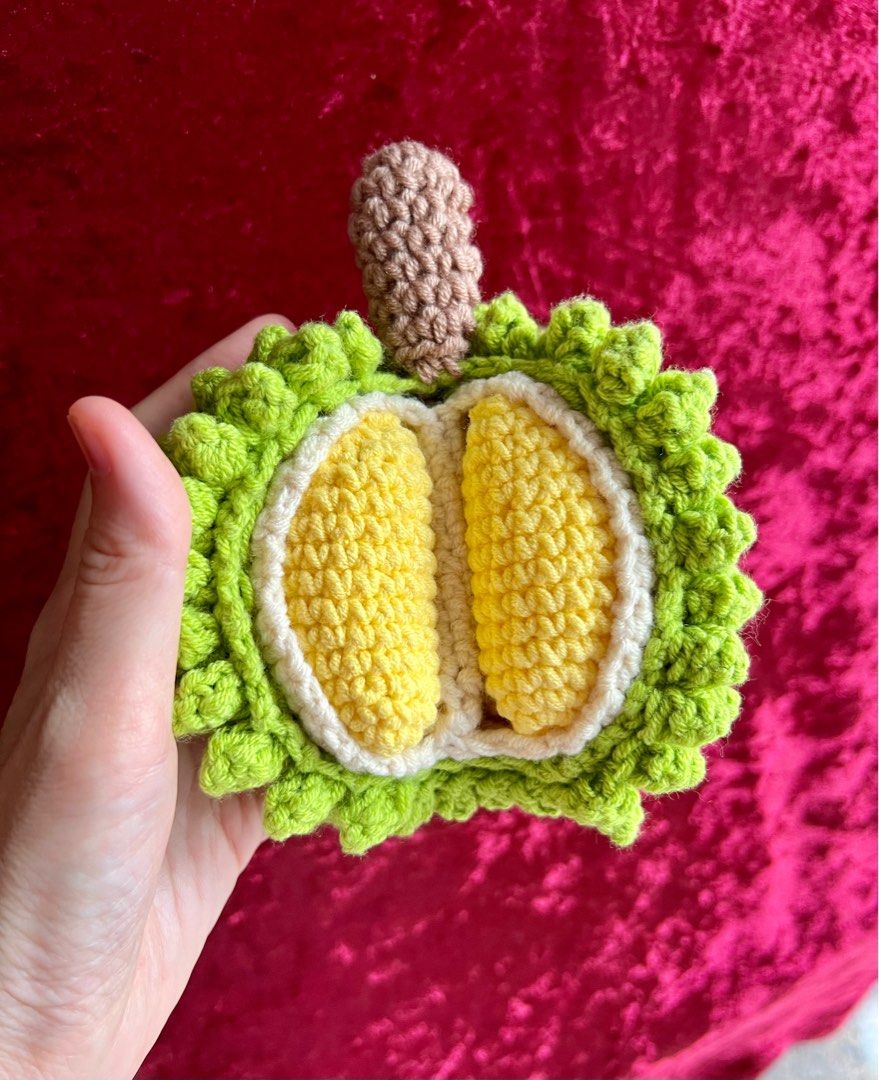 Half Durian Amigurumi Crochet, Hobbies & Toys, Stationery & Craft ...