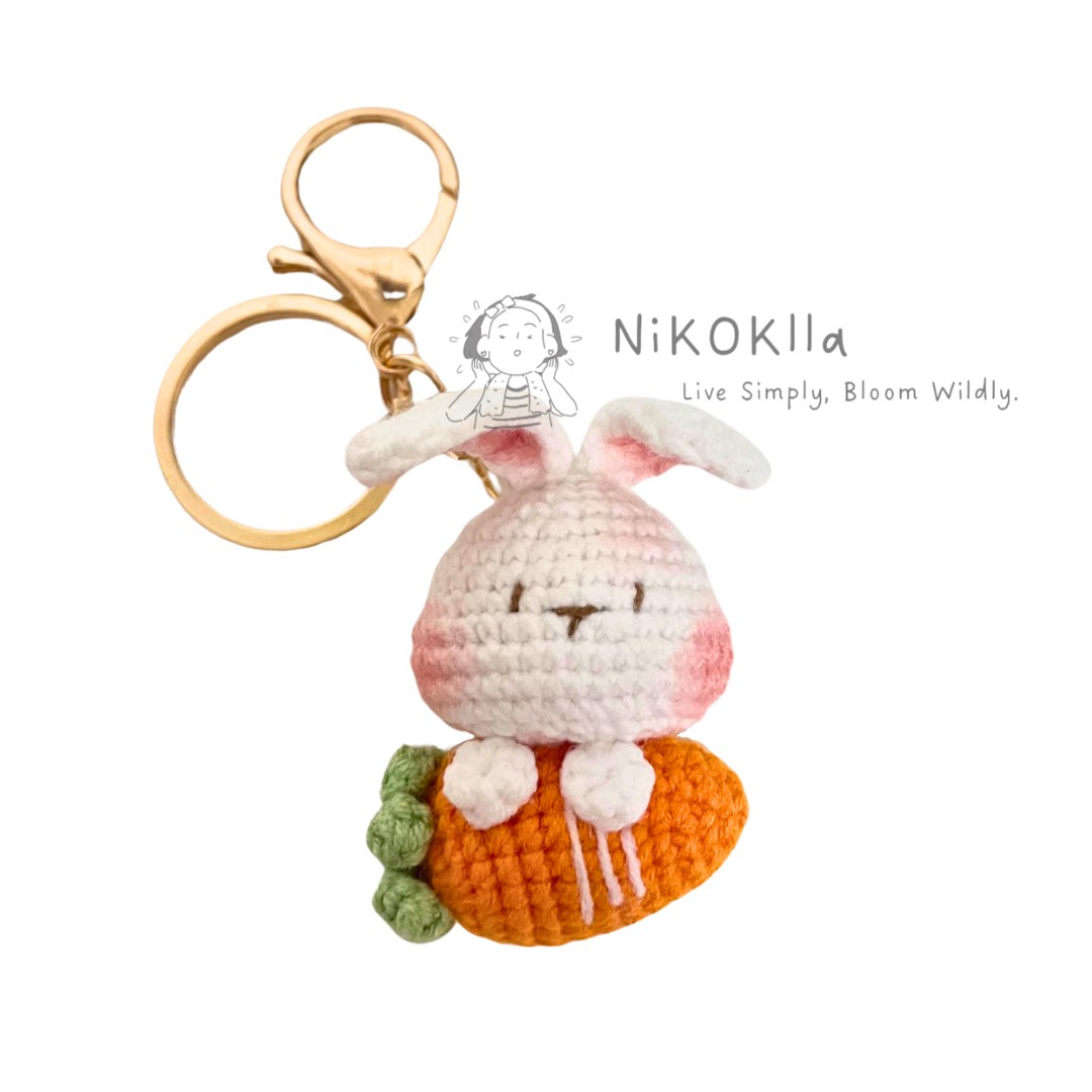 Hand Crochet keychain Carrot Rabbit/Very Cute!, Hobbies & Toys ...