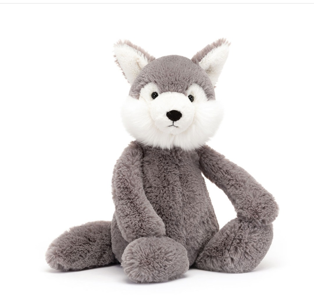 Jellycat Bashful Wolf, Hobbies & Toys, Toys & Games on Carousell
