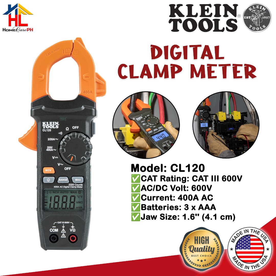 Klein Tools Digital Clamp Meter CL120, Commercial & Industrial ...