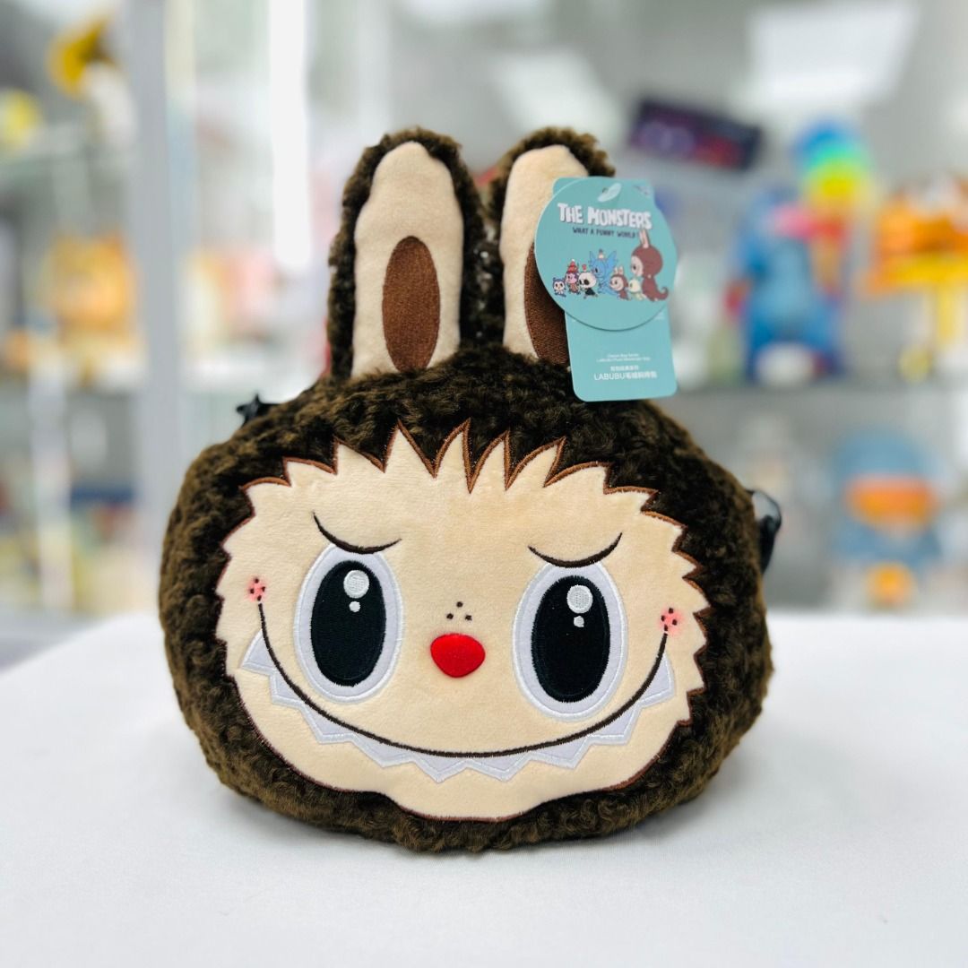 Labubu Big head Plush Crossbody bag (Brown), 女裝, 手袋及銀包, 多用途袋 - Carousell