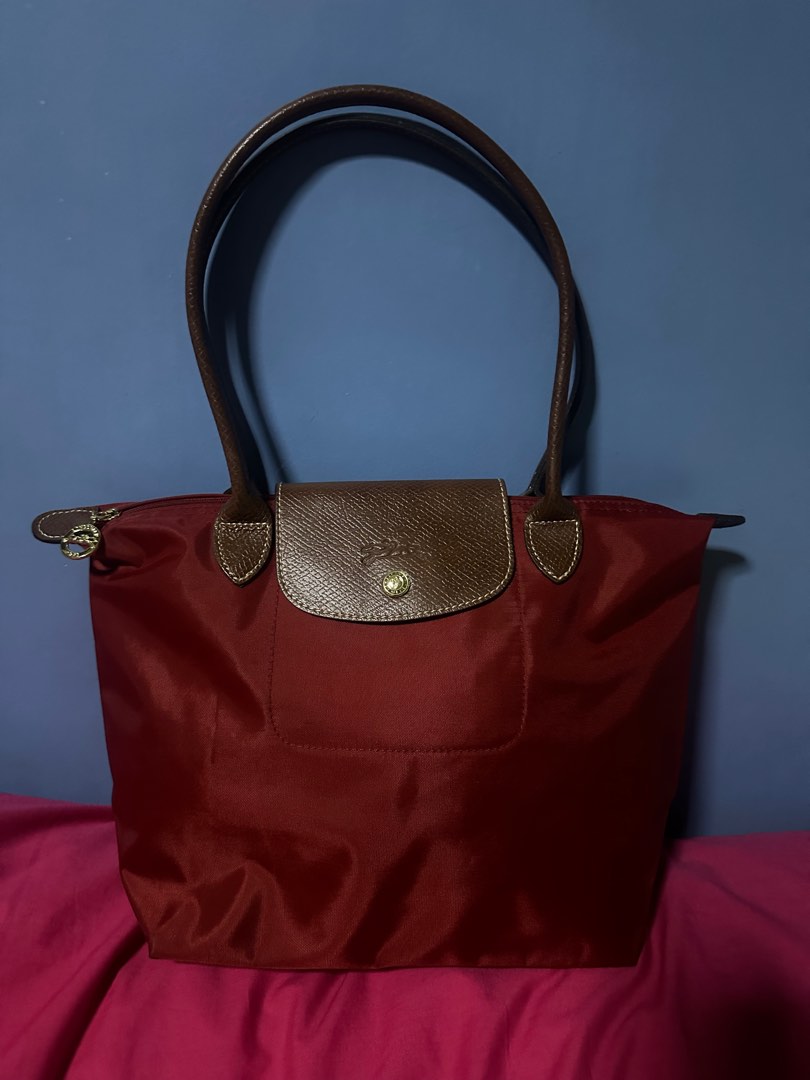Longchamp Le Pliage Small Long Handle Bag (Red), Women's Fashion, Bags ...