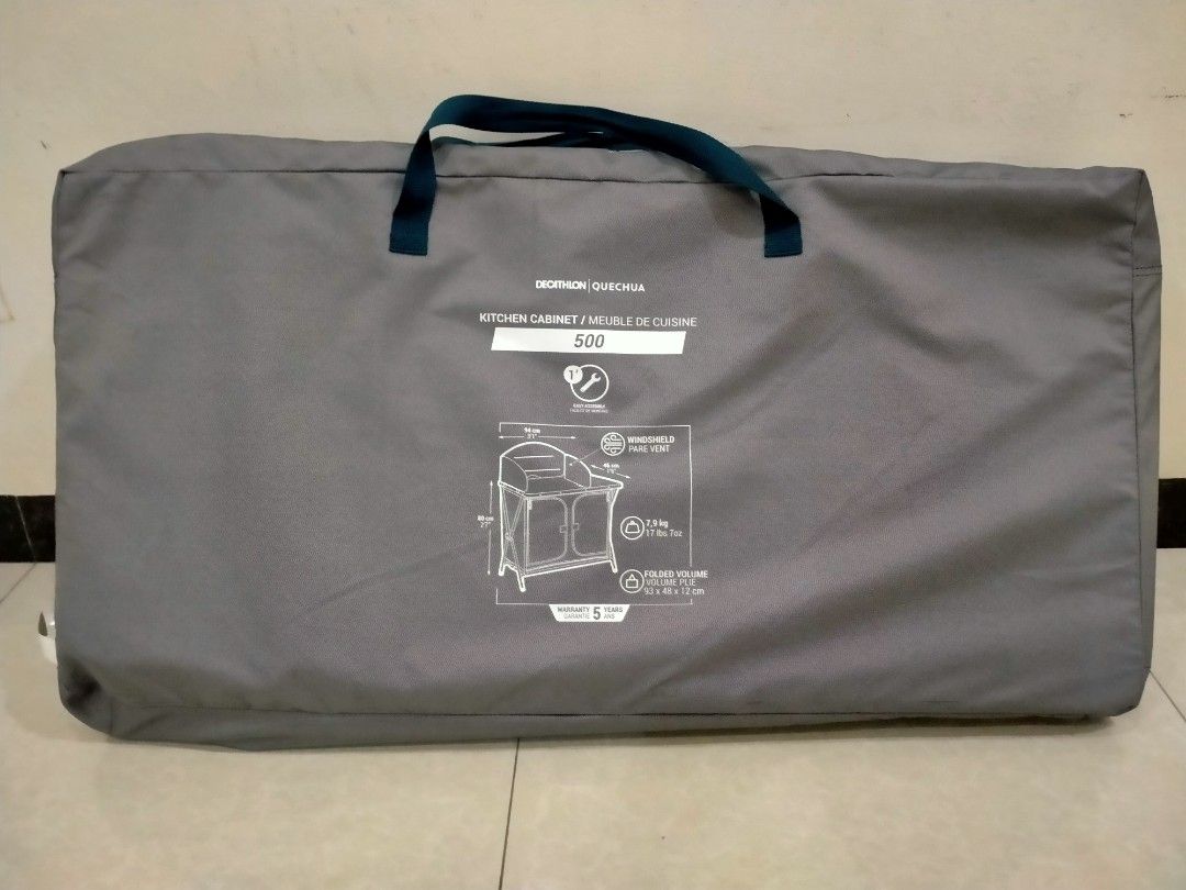 Meja Masak Camping Original Quechua dengan ruang simpanan Boleh Lipat ...