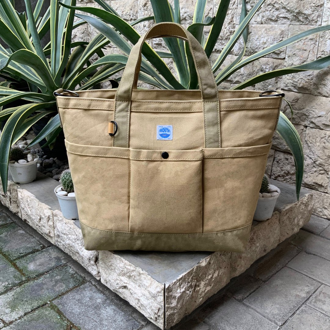 MOUTH MOUSE OSAKA MADE IN JAPAN CAMERA 2WAY TOTE BAG M KHAKI X PORTER ...