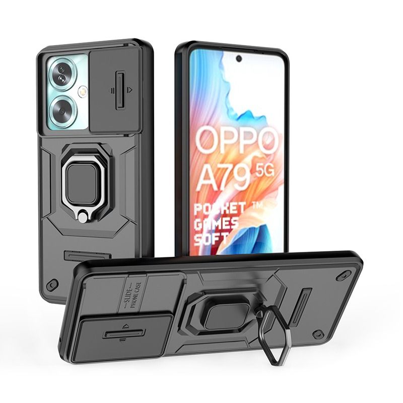 OPPO A79 5G (CPH2557) / A2 (PJB110) CASEBURG Hybrid R2 鏡頭保護滑蓋 磁貼指環扣 座枱 ...