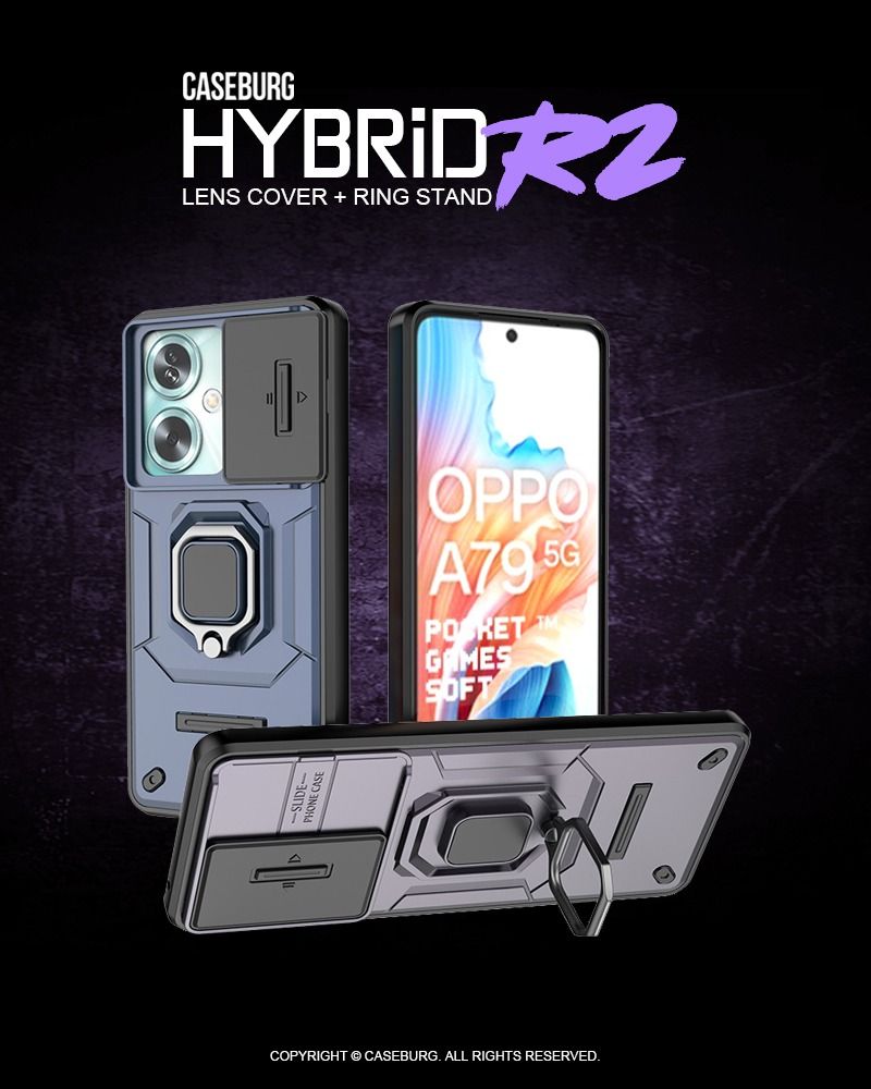 OPPO A79 5G (CPH2557) / A2 (PJB110) CASEBURG Hybrid R2 鏡頭保護滑蓋 磁貼指環扣 座枱 ...