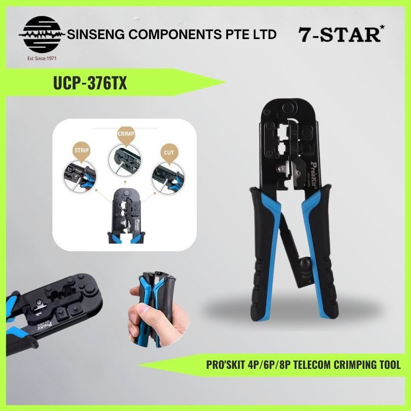 Proskit Crimping Tool 3 in 1 Function 4P/6P/8P Telecom Crimp Tool for ...
