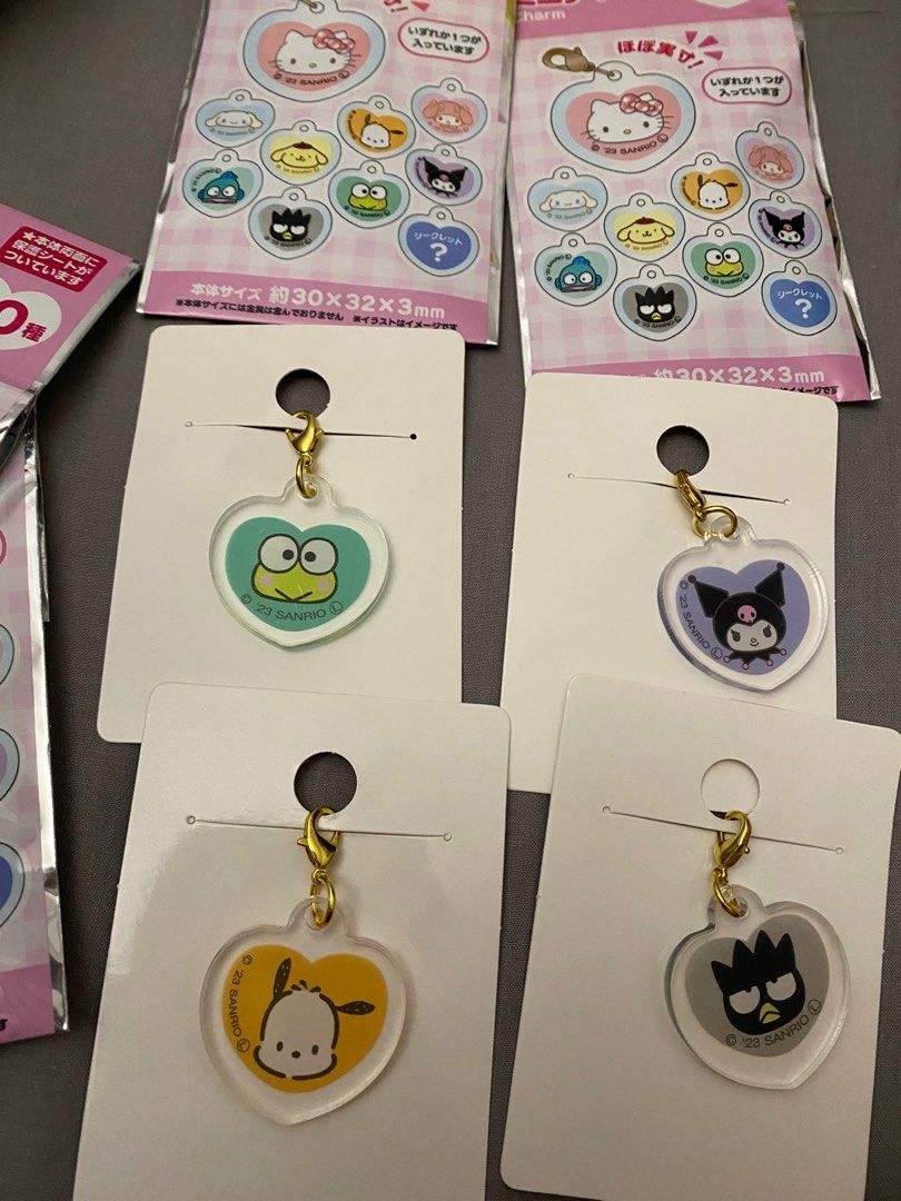 SANRIO Daiso acrylic keychain - Kuromi , Badbadzmaru , Keropi ...