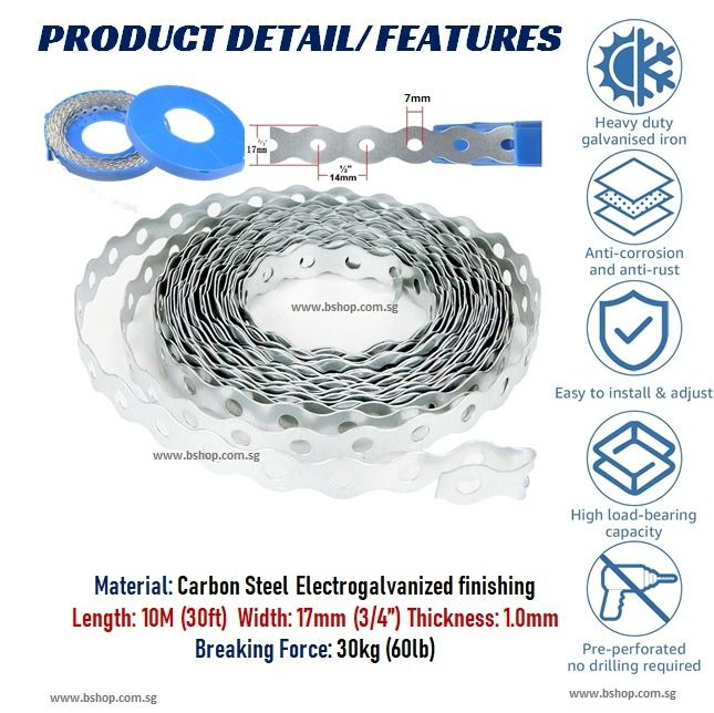 STEEL BAND/ PVC COATED STEEL BAND/ PIPE STRAP WITH HOLE 17MMX10M ...