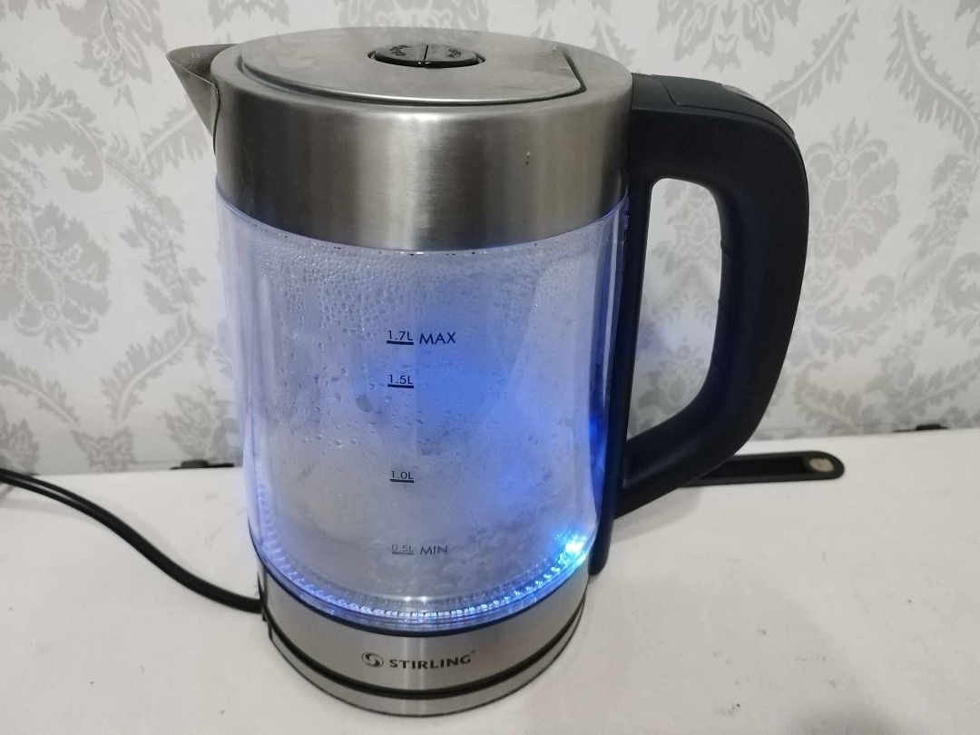 STIRLING GK17D 1.7 L Glass Kettle, Furniture & Home Living, Kitchenware & Tableware, Coffee ...