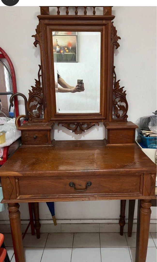 Emerald hill similar- Vintage wooden peranakan table with carvings ...