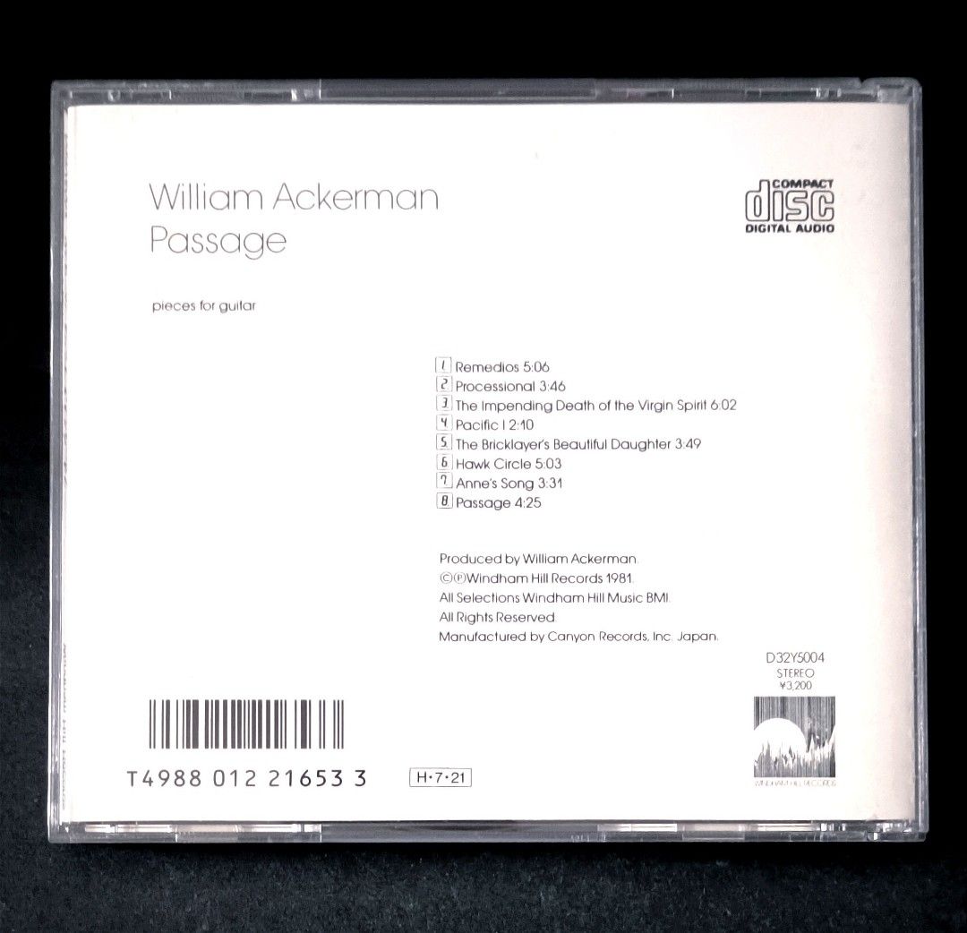 William Ackerman - Passage (CD, Japan D32Y5004, 1986), Hobbies & Toys ...