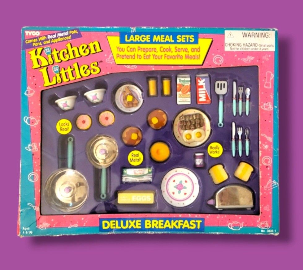 1995 TYCO KITCHEN LITTLES BARBIE SIZE DELUXE BREAKFAST SET (LIMITED ...