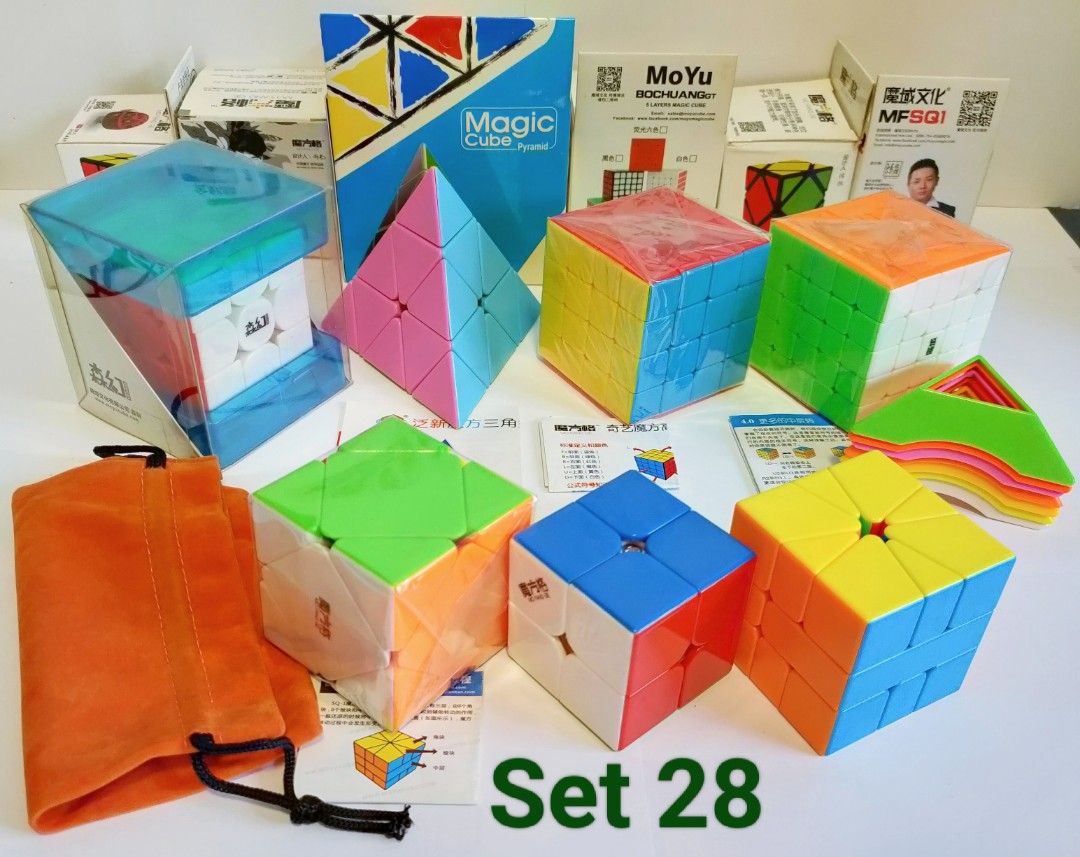 2⃣8⃣☢️ Rubiks Cubes BRAND NEW Set 28 Package of 7 WCA Cubes Stickerless ...
