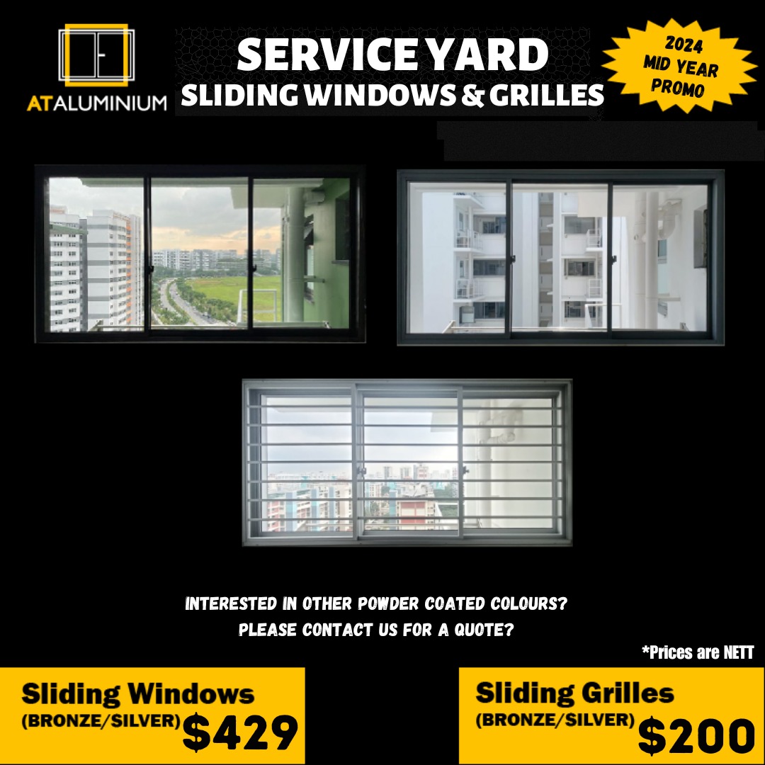 [ 2024 MID YEAR PROMO ] Service Yard Sliding Windows with Grilles, Home ...