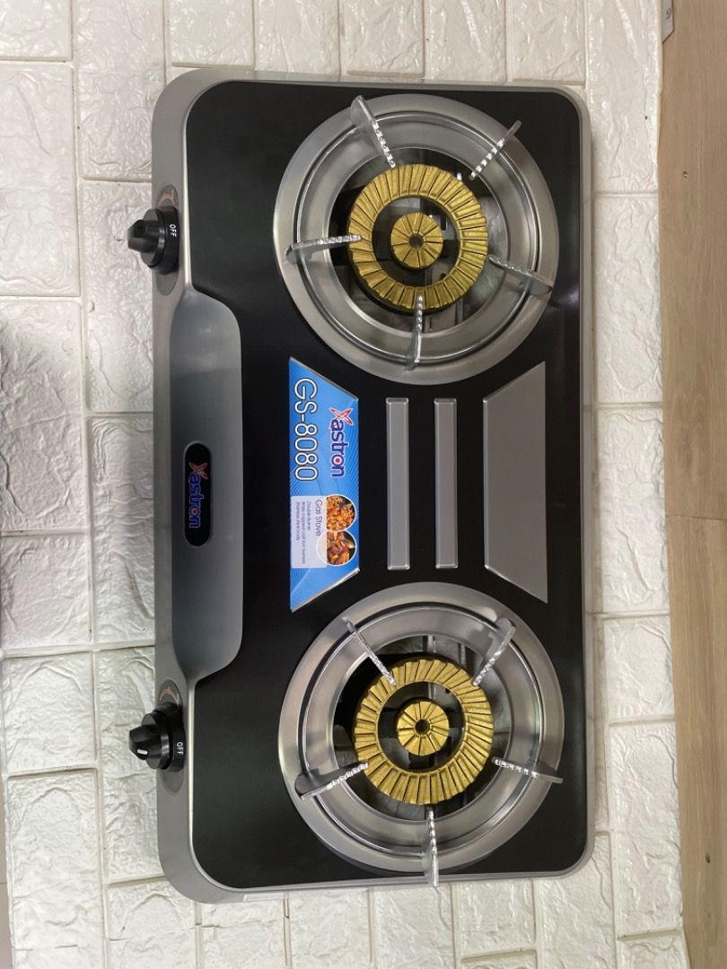 Astron GS-8080 gas stovr double burner stainless steel burner, TV ...