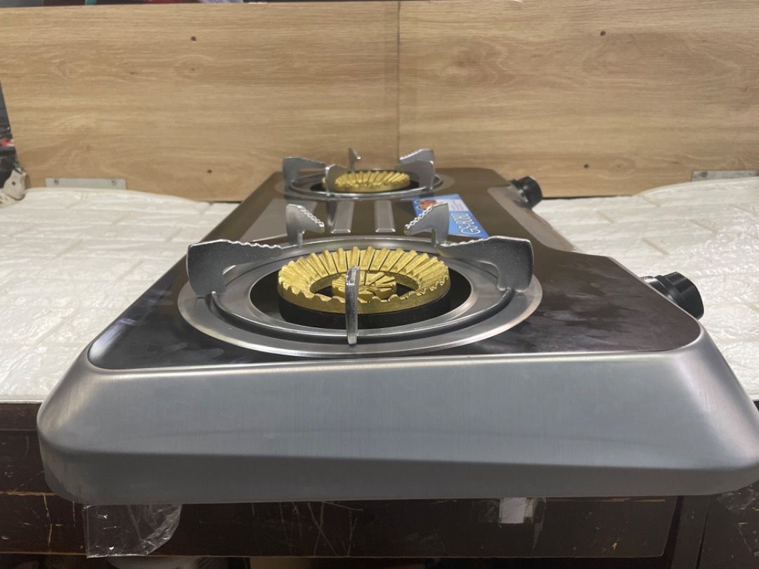 Astron GS-8080 gas stovr double burner stainless steel burner, TV ...