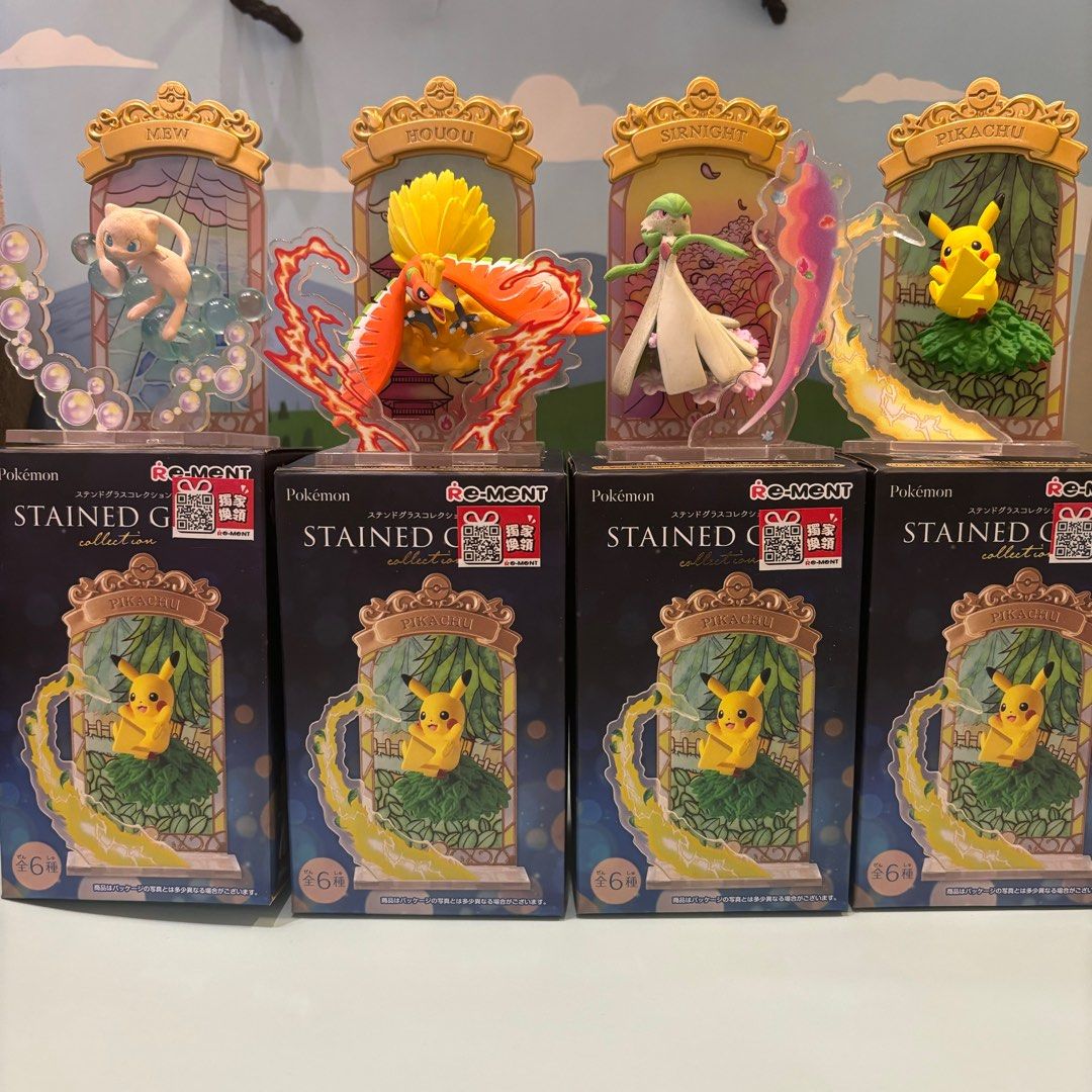 (Authentic) BIB Re-ment Pokemon Stained Glass Collection set Pikachu ...