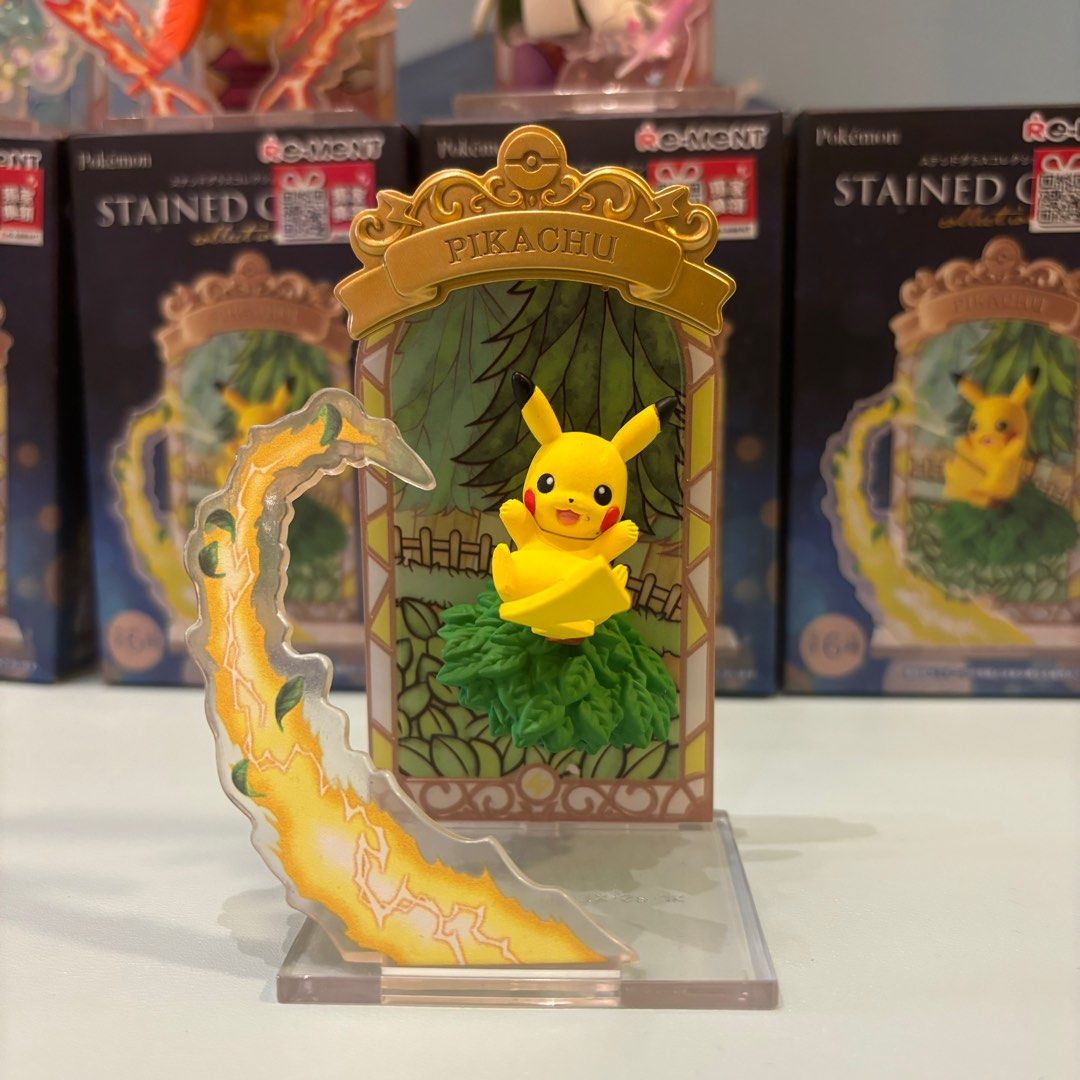 (Authentic) BIB Re-ment Pokemon Stained Glass Collection set Pikachu ...