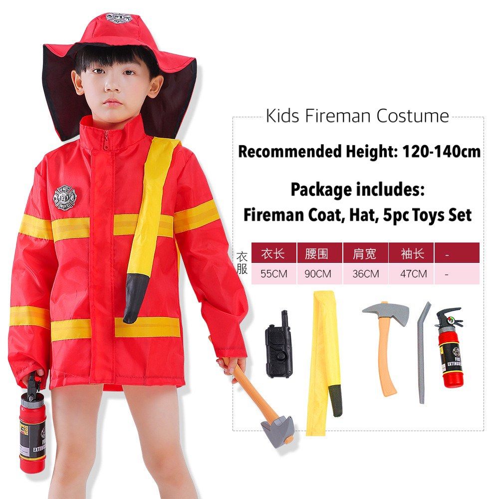 [Avail] Kids Fireman Costume (Recommended Height 120-140cm ...
