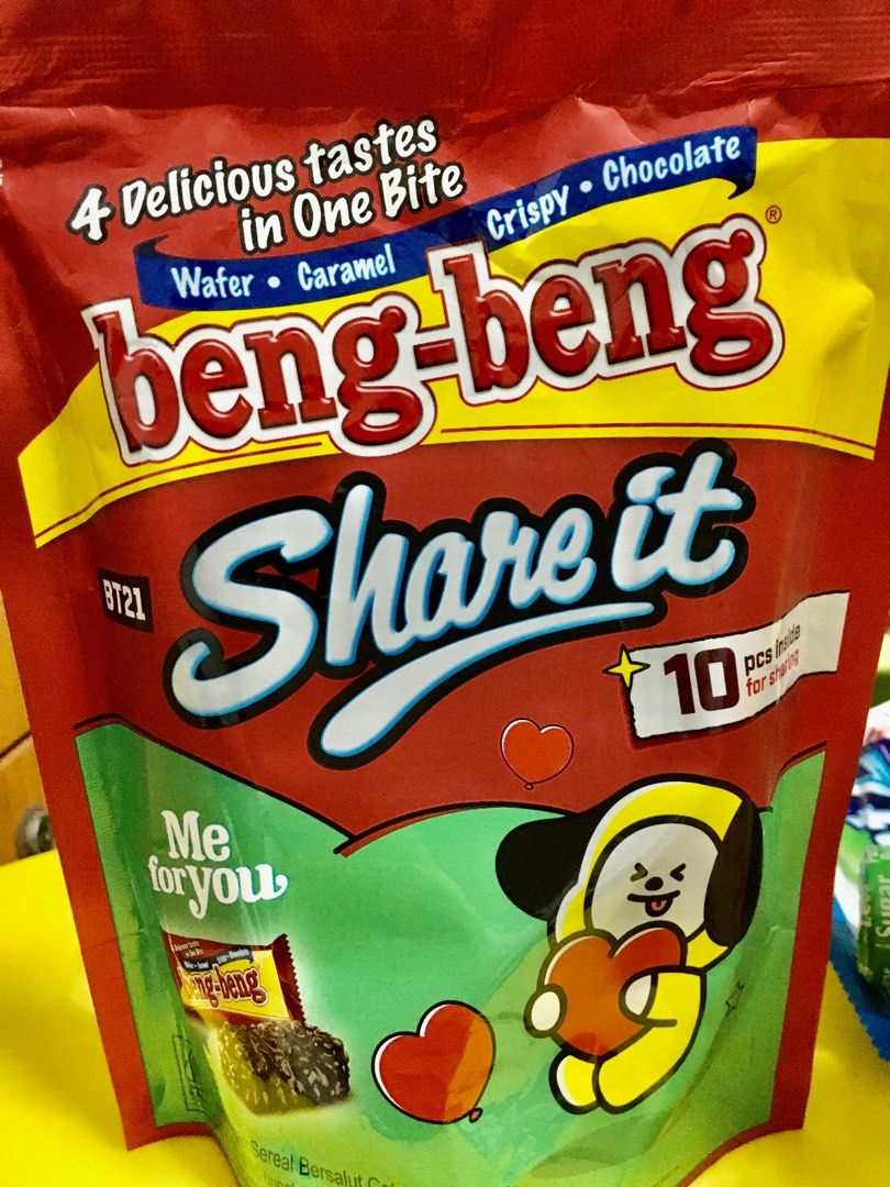 BT21 Limited Edition Beng Beng Chocolate wafer Snack BT21 Chimmy and ...