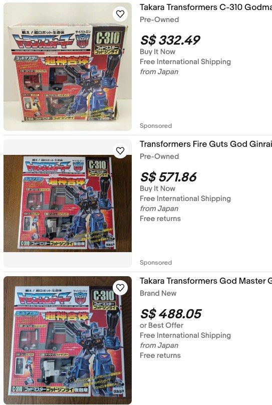C310 God Ginrai Takara G1 Power Master Optimus Prime With Apex Armor ...