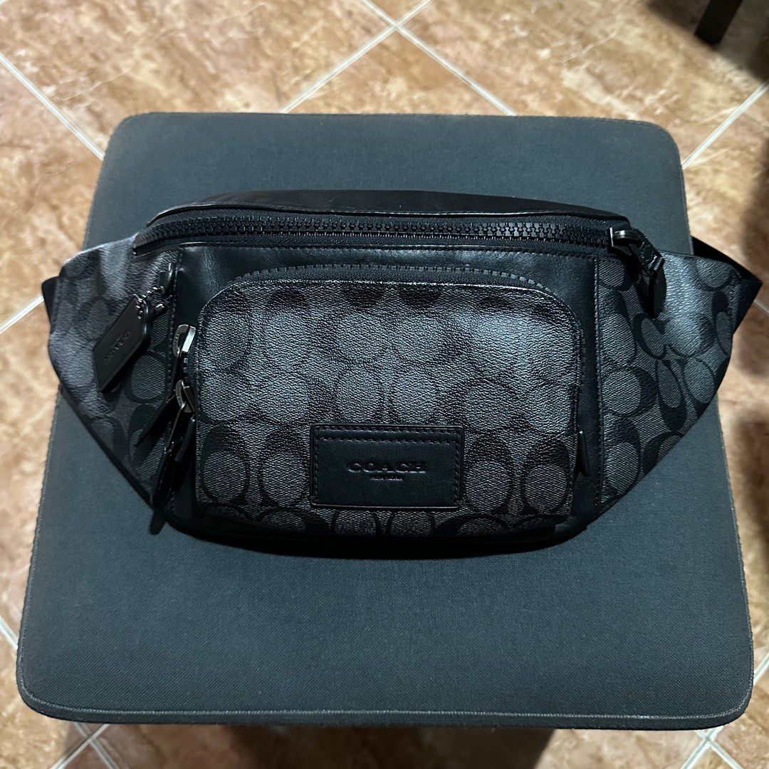 Coach Track Belt Bag Black, Luxury, Bags & Wallets on Carousell