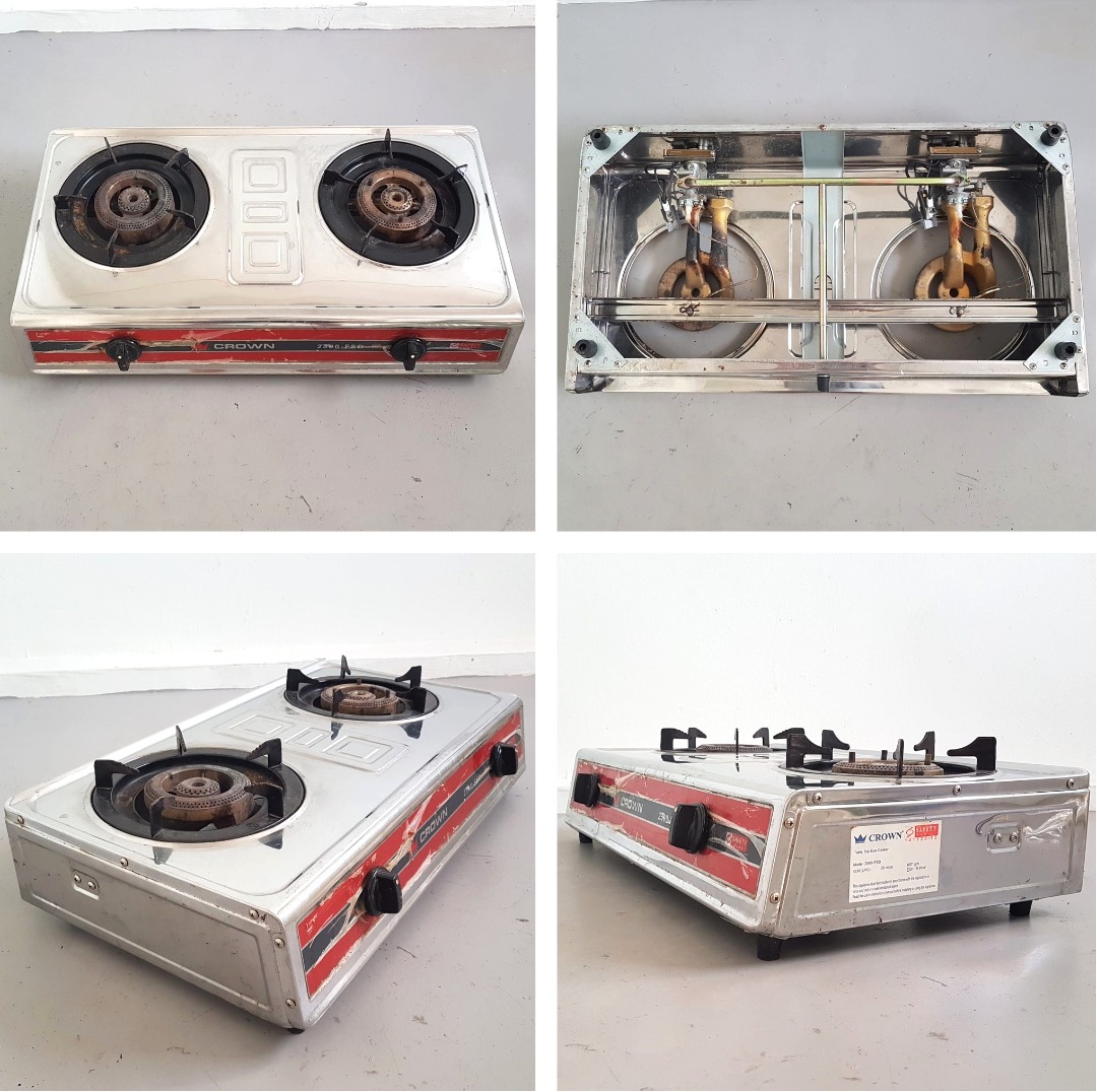 Crown Table-Top Gas Cooker, Model 2500-FSD, Stainless Steel, 4-Rings ...