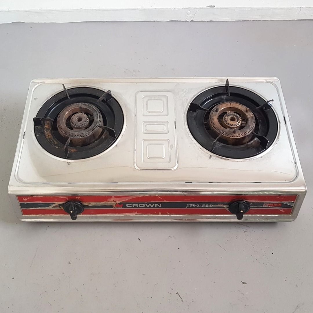 Crown Table-Top Gas Cooker, Model 2500-FSD, Stainless Steel, 4-Rings ...