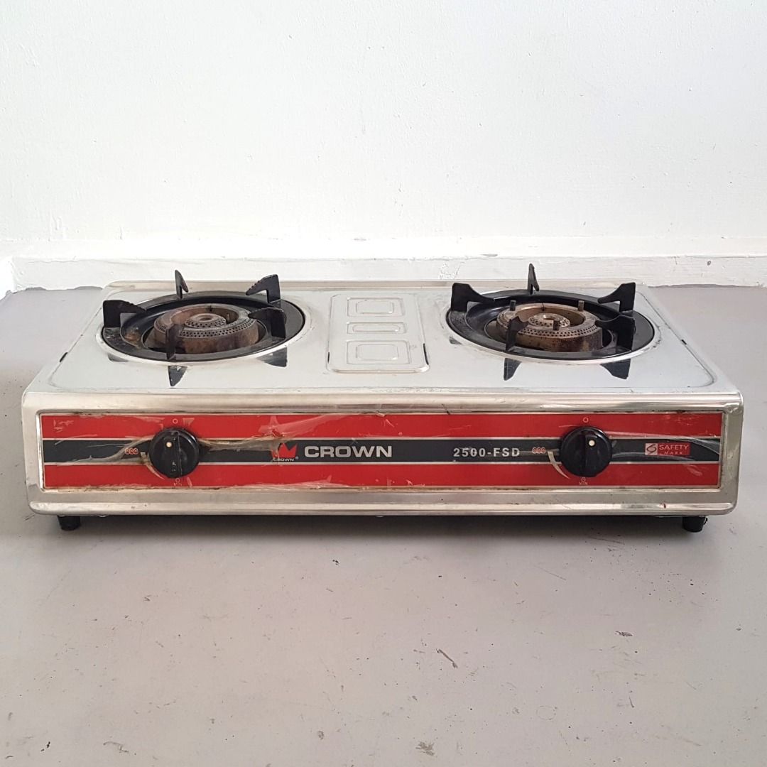 Crown Table-Top Gas Cooker, Model 2500-FSD, Stainless Steel, 4-Rings ...
